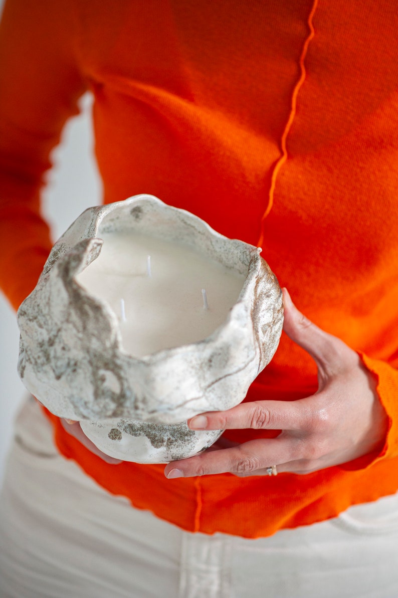 Handmade Ceramic Candle - Unique Sculptural Candle - Design Candle ...