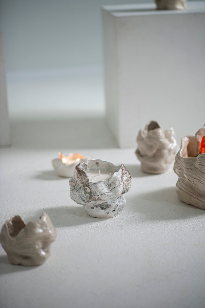 Handmade Ceramic Candle - Unique Sculptural Candle - Design Candle ...