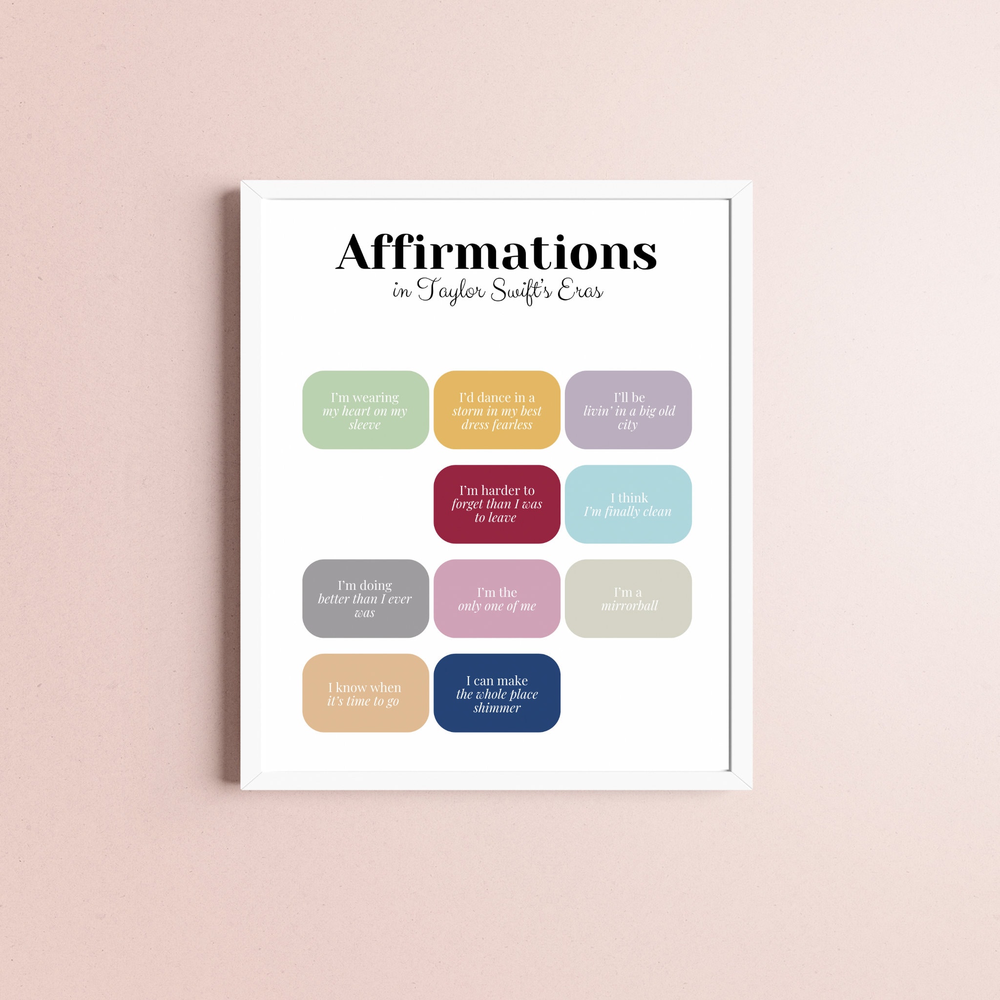 Taylor Swift Poster Affirmations Taylor Swift Eras Tour Merch - Etsy