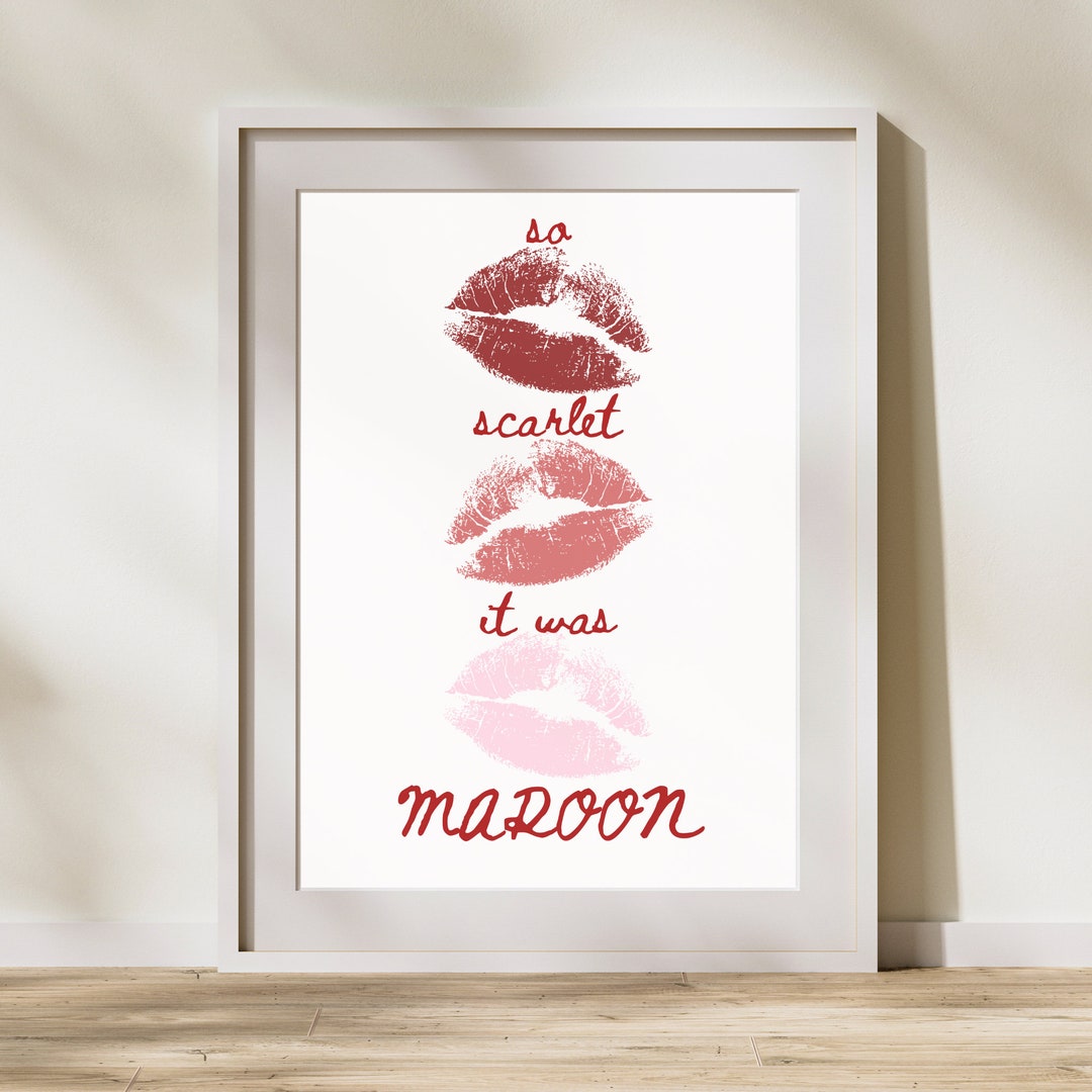 Taylor Swift so Scarlet Maroon Print, Taylors Version Art, Swifties ...