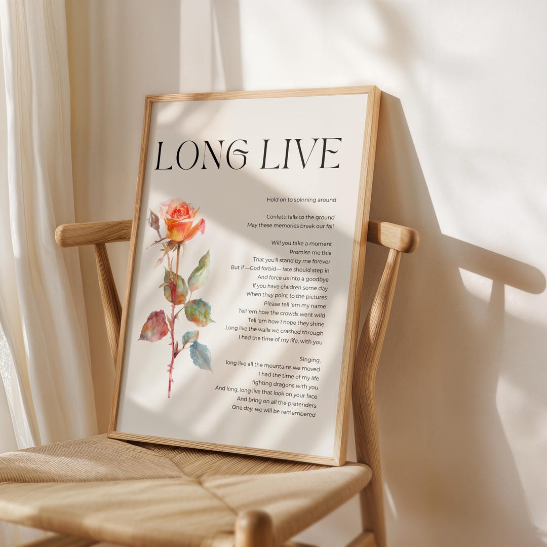 Long Live Poster, Long Live Floral Print, Speak Now Vintage Floral ...