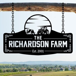 Custom Entrance Door Metal Sign, Farm Gate Sign, Your Name Wall Hanging ...