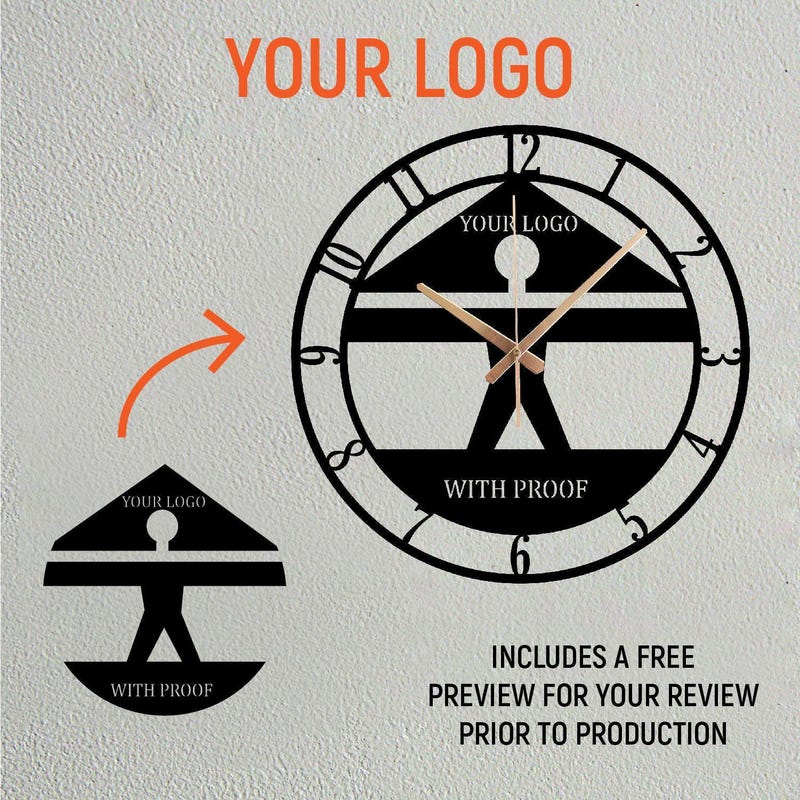 Business Logo Wall Clock - Etsy