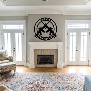 Custom Metal Gun Sign, Personalized Armory Name Sign, Mancave Decor ...