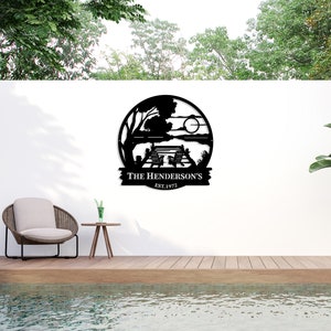 Personalized Lakeside Metal Sign, Custom Lake House Sign, Fishing Sign ...