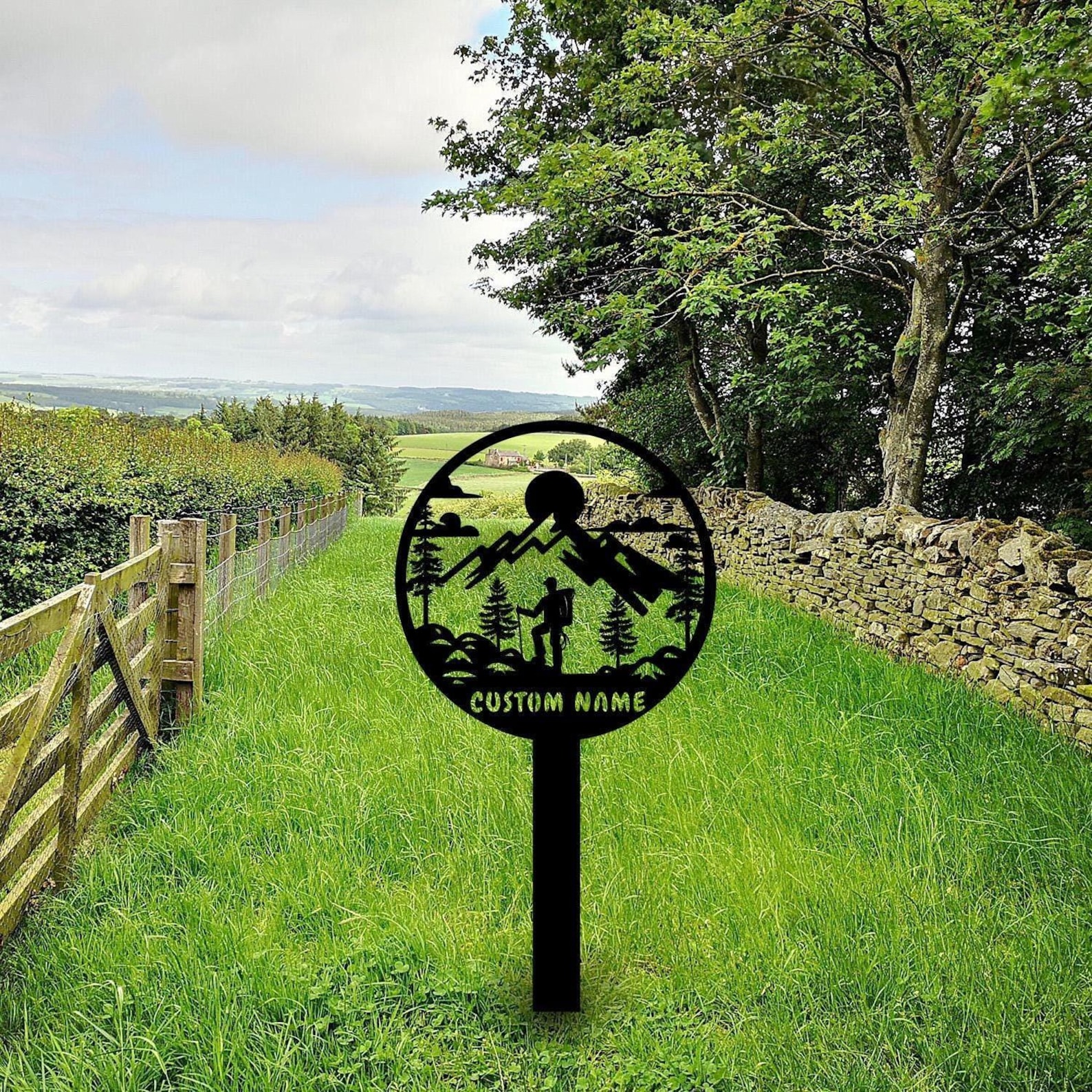 Custom Trekking Metal Stake, Personalized Hiking Sign, Climbing Man ...