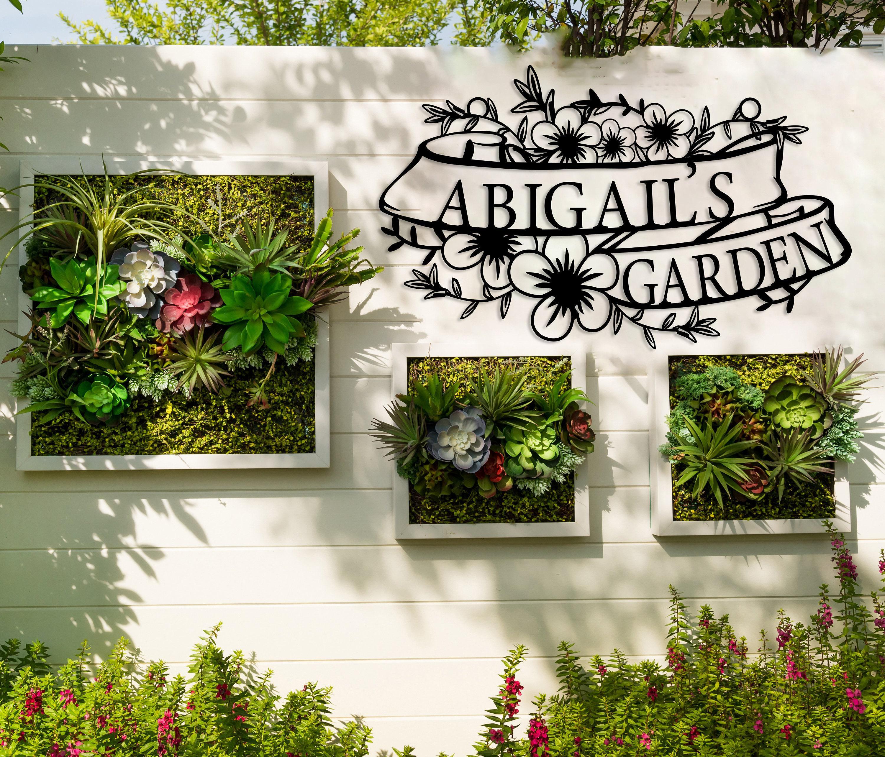 Custom Metal Garden Sign, Flower Design Garden Sign, Unique Home Decor ...