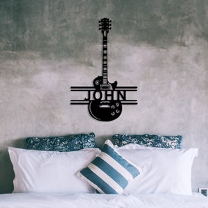 Custom Guitar Metal Sign, Personalized Guitarist Name Sign, Music ...