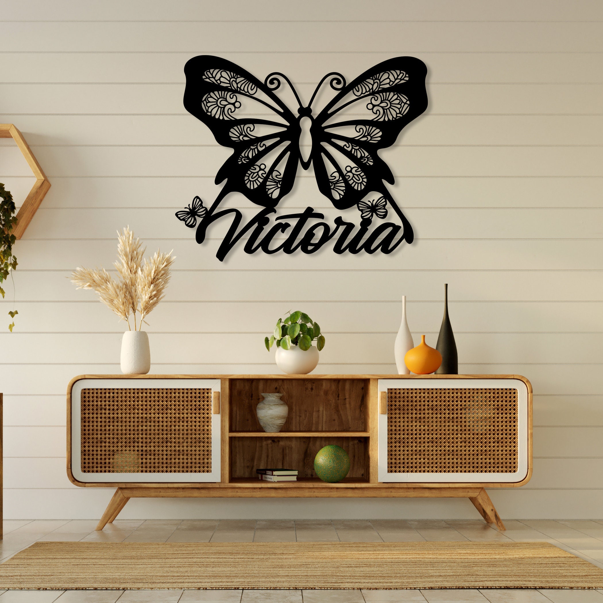 Personalized Butterfly Metal Sign, Custom Butterfly Name Sign ...