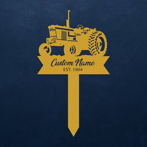 Personalized Tractor Memorial Sign With Stakes, Custom Farming Fields ...