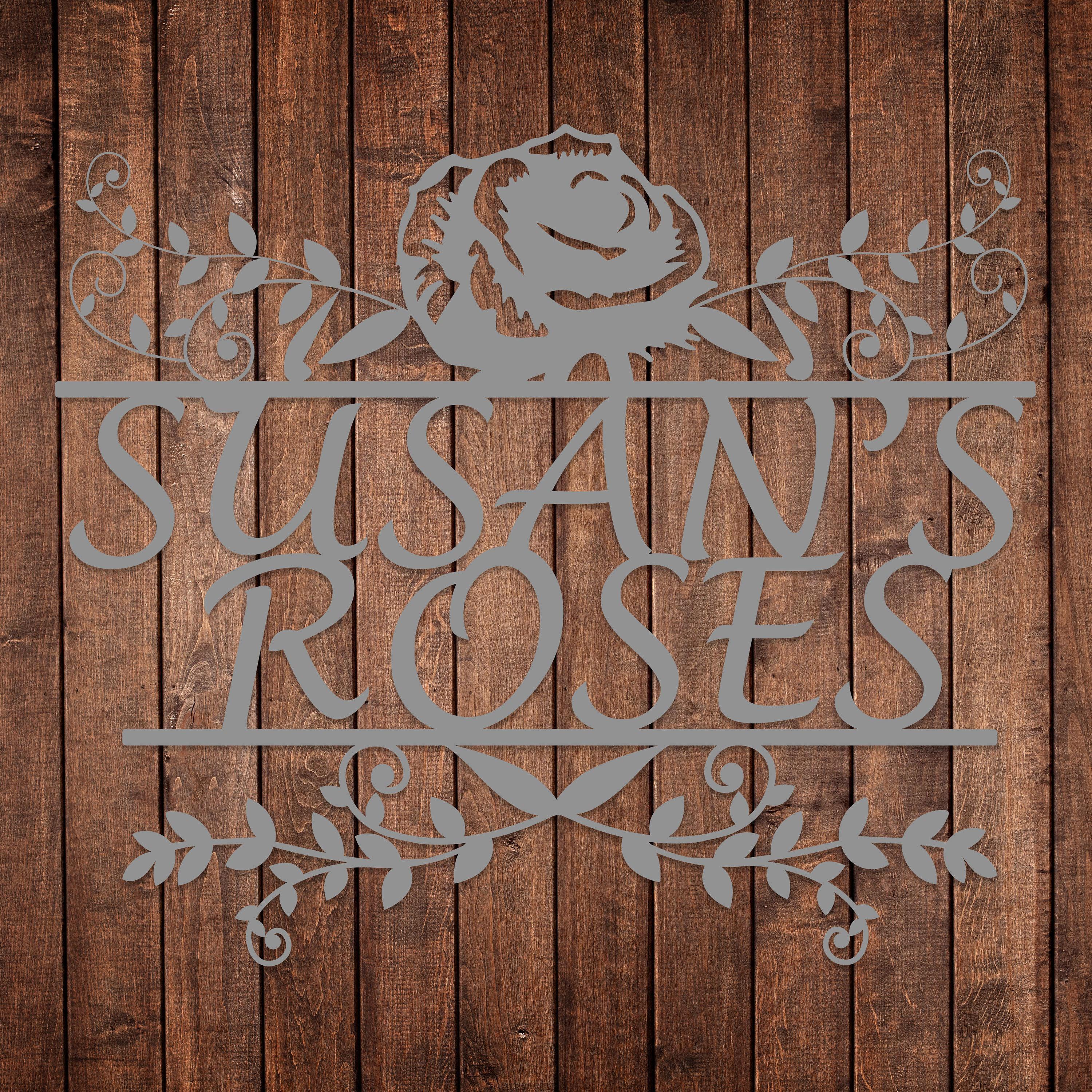 Custom Rose Garden Metal Wall Sign, Outdoor Garden Sign, Mom Roses Sign ...