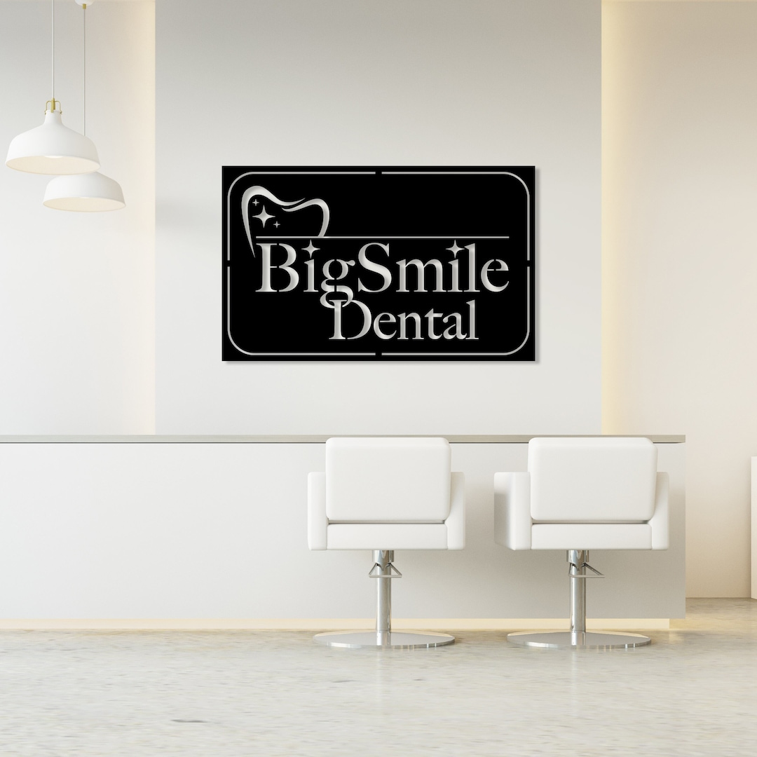 Custom Metal Laser Cut Dental Logo Sign, Dentist Office Sign ...