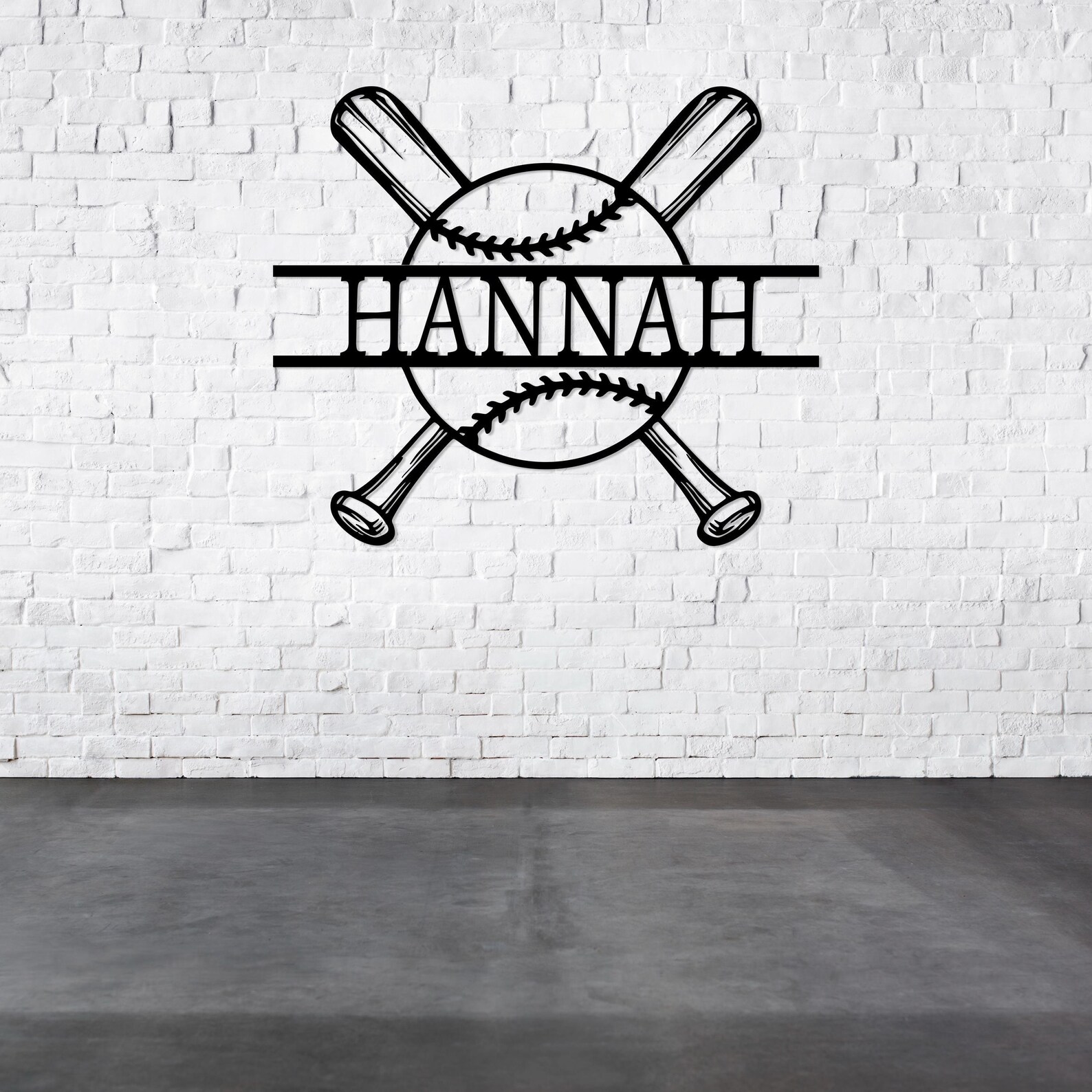 Personalized Metal Baseball Name Sign, Custom Softball Name Decor ...