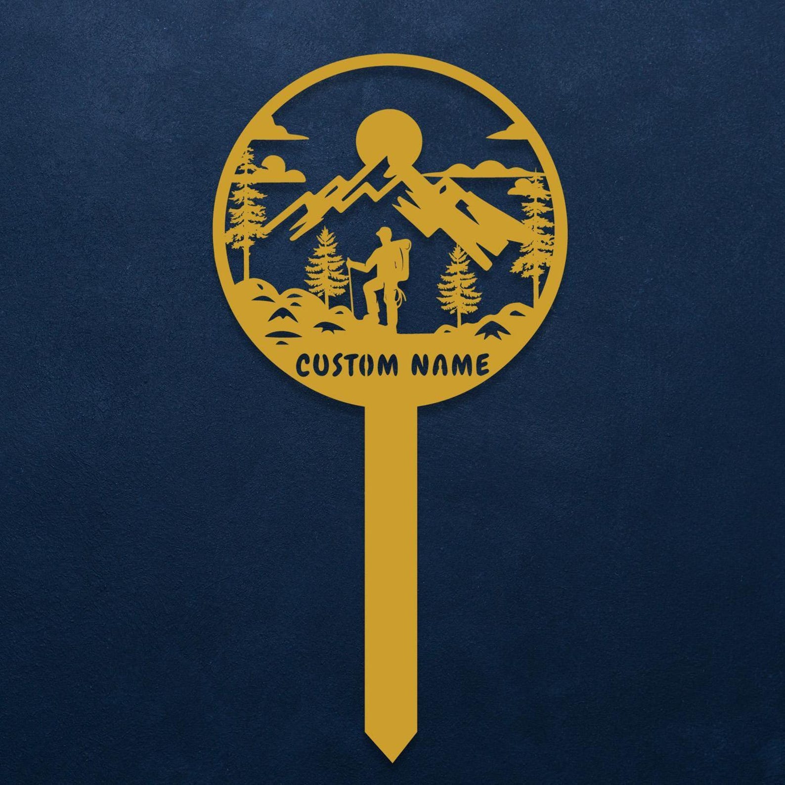 Custom Trekking Metal Stake, Personalized Hiking Sign, Climbing Man ...