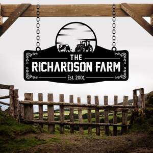 Custom Entrance Door Metal Sign, Farm Gate Sign, Your Name Wall Hanging ...