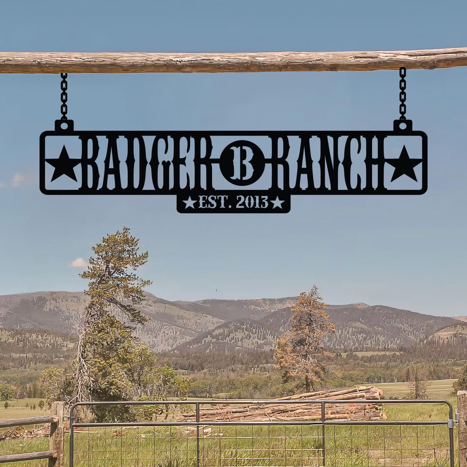 Custom Monogram Farm Name Metal Sign, Ranch Name Logo Sign, Custom Farm ...