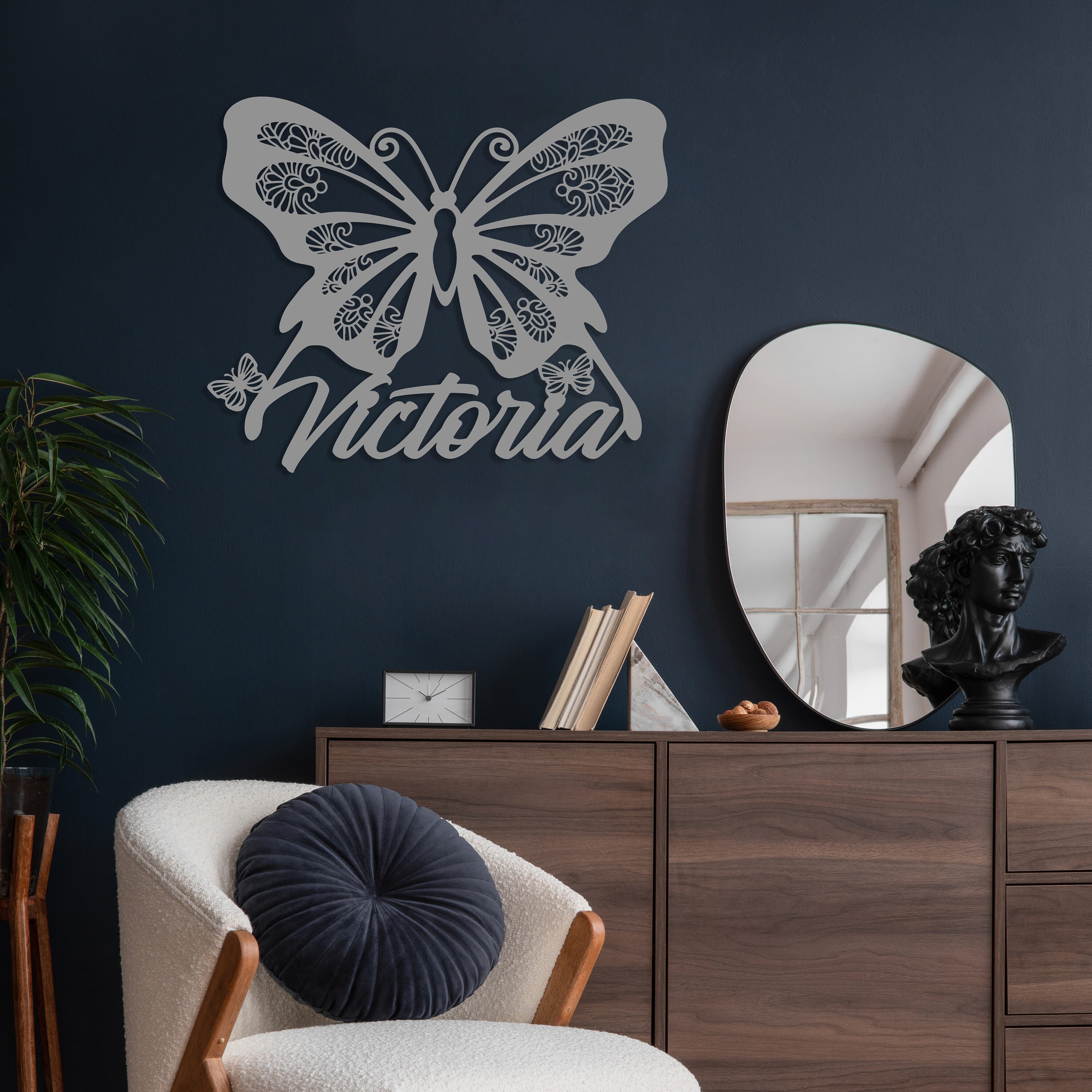 Personalized Butterfly Metal Sign, Custom Butterfly Name Sign ...