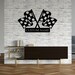 Custom Checkered Flag Racing Sign, Checkered Flag Monogram ...