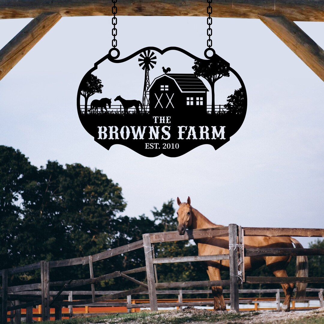 Personalized Metal Entrance Sign, Ranch Family Name Metal Sign, Custom ...