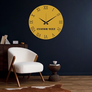 Custom City Name Metal Wall Clock, Personalized Large Wall Clock, Modernsilent Wall Clock, City ...