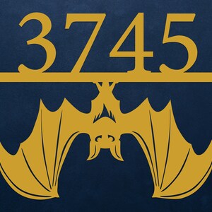 Custom Bat Address Sign, Personalized House Number Sign, Halloween Bat ...