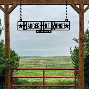 Personalized Metal Farm Entrance Sign, Custom Ranch Metal Sign, Large ...