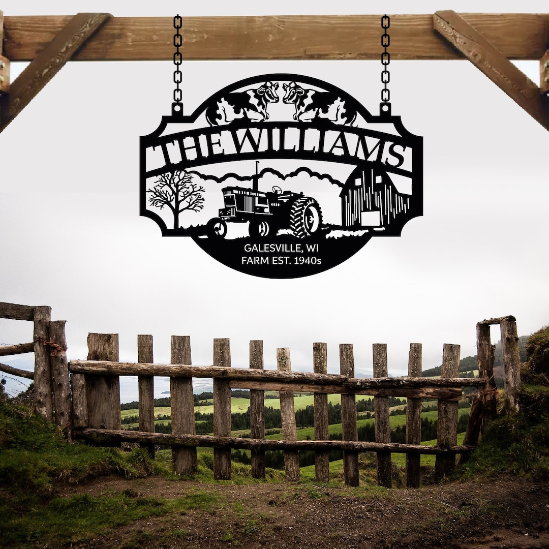 Custom Metal Farm Name Sign, Personalized Large Ranch Sign, Farmville ...