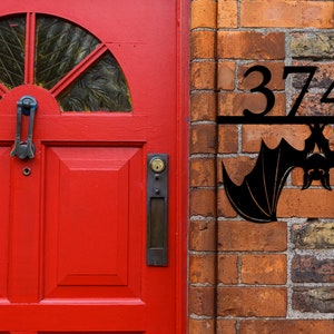 Custom Bat Address Sign, Personalized House Number Sign, Halloween Bat ...