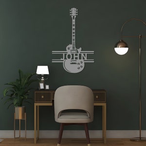 Custom Guitar Metal Sign, Personalized Guitarist Name Sign, Music ...