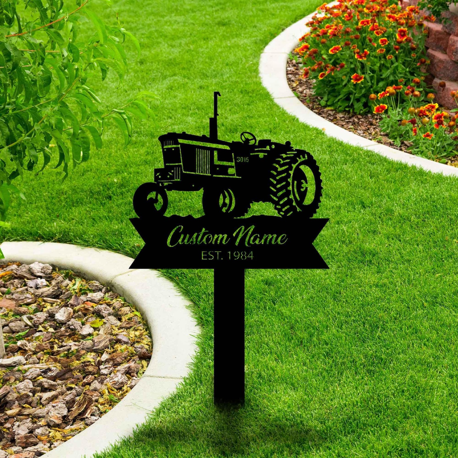 Personalized Tractor Memorial Sign With Stakes, Custom Farming Fields ...