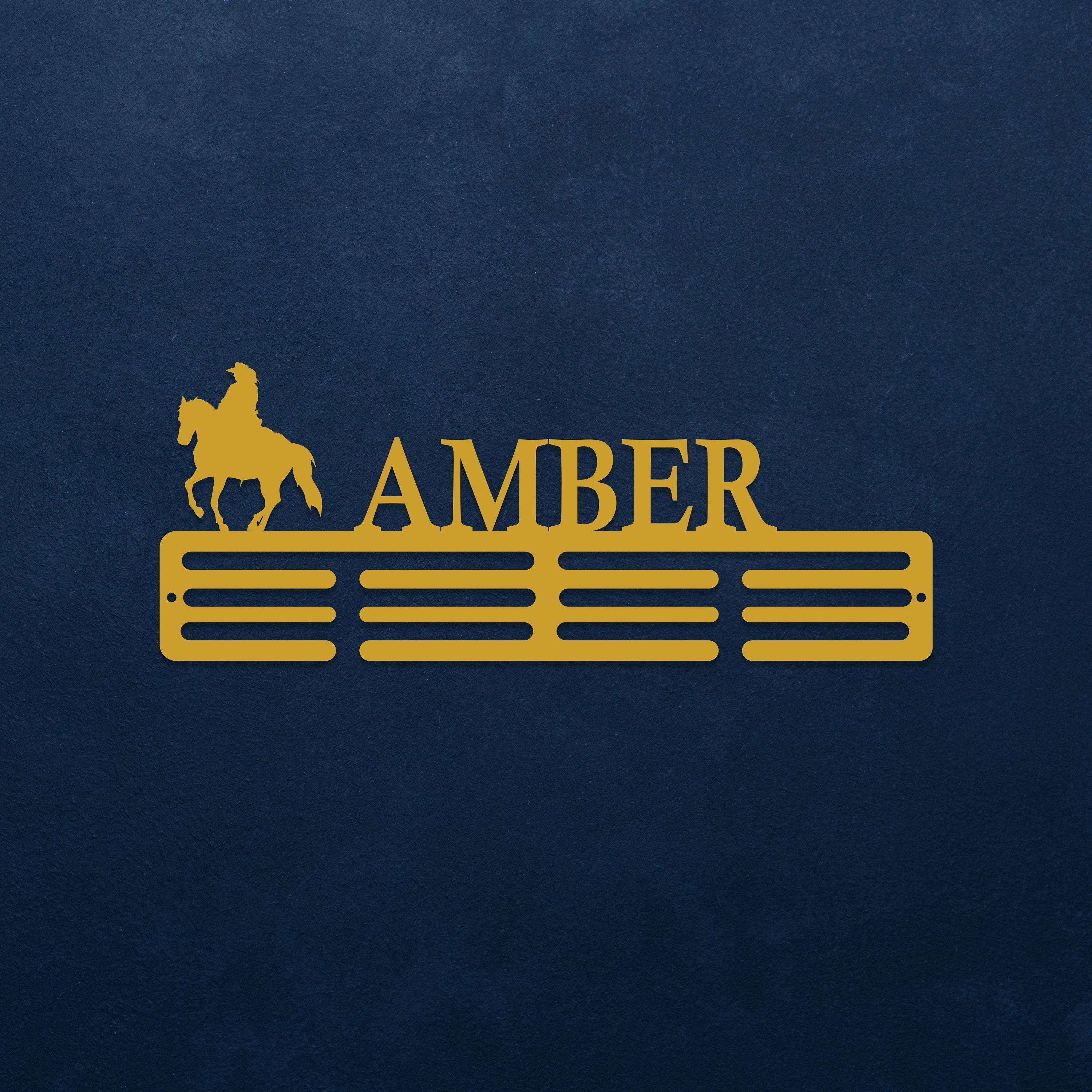 Horse Custom Name Medal Hangers, Horse Rider Medals Display, 12 Rungs ...