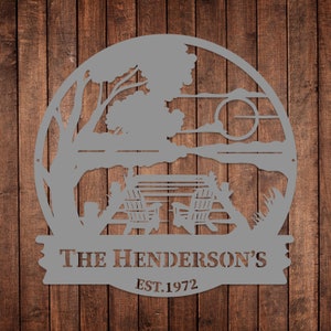 Personalized Lakeside Metal Sign, Custom Lake House Sign, Fishing Sign ...