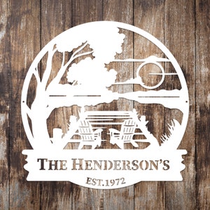 Personalized Lakeside Metal Sign, Custom Lake House Sign, Fishing Sign ...