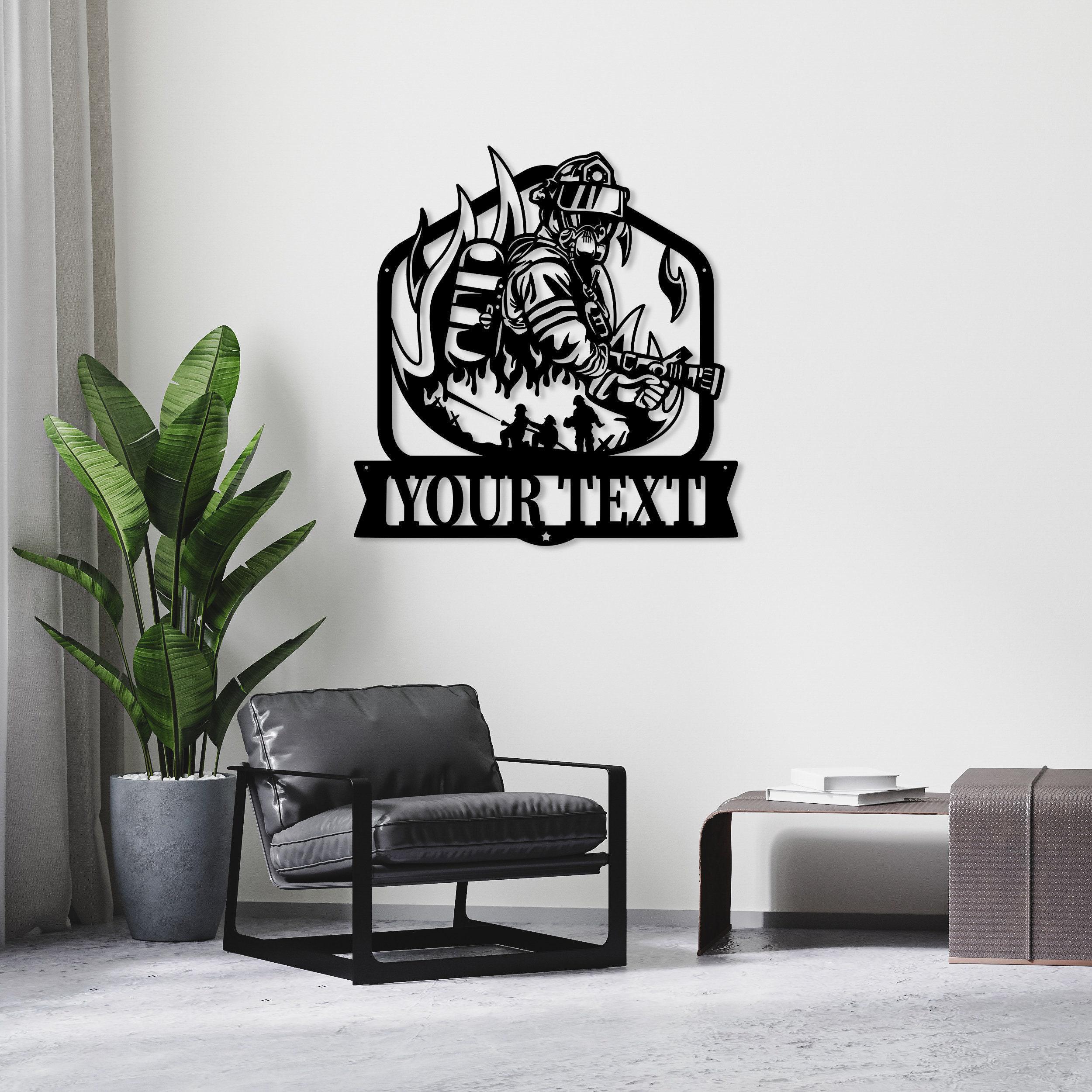 Custom Fireman Name Metal Sign, Personalized Firefighter Sign, Fire ...