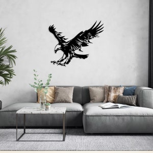 Metal Large Eagle Wall Art, Animal Wall Art, Eagle Decor, Nature Lovers Gift, Unique Design ...