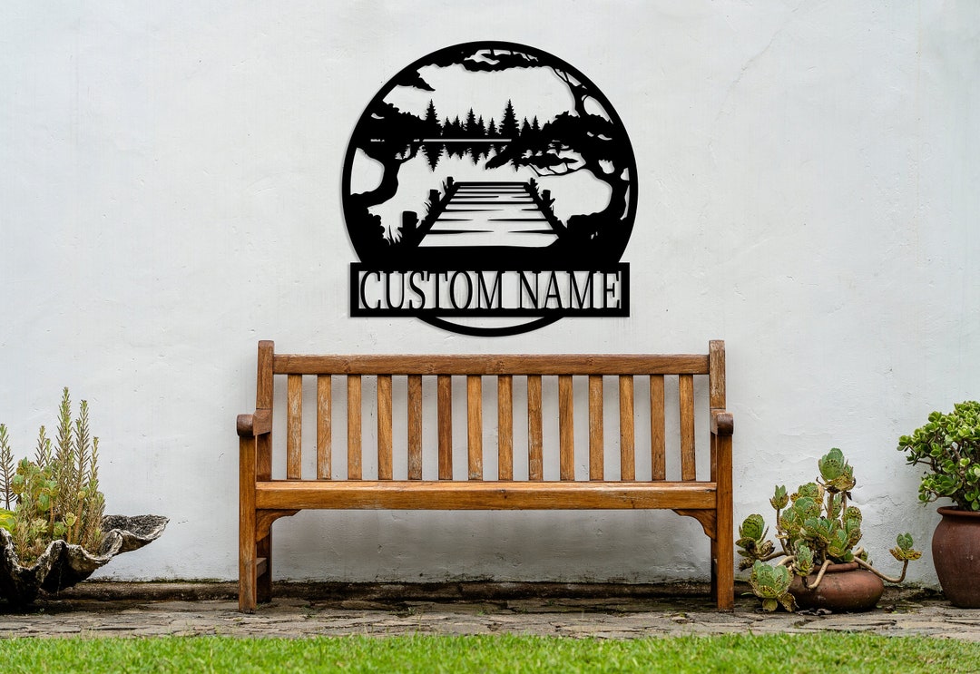 Custom Dock on Lake Metal Wall Art, Lake House Sign, Personalized ...