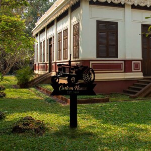 Personalized Tractor Memorial Sign With Stakes, Custom Farming Fields ...