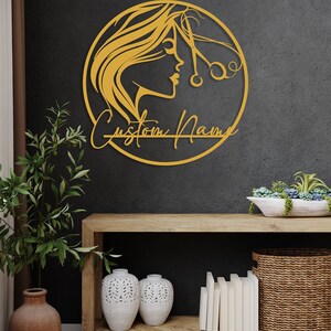 Custom Hair Dresser Metal Sign, Personalized Hair Stylist Name Sign ...