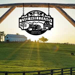 Custom Metal Farm Name Sign, Personalized Large Ranch Sign, Farmville ...