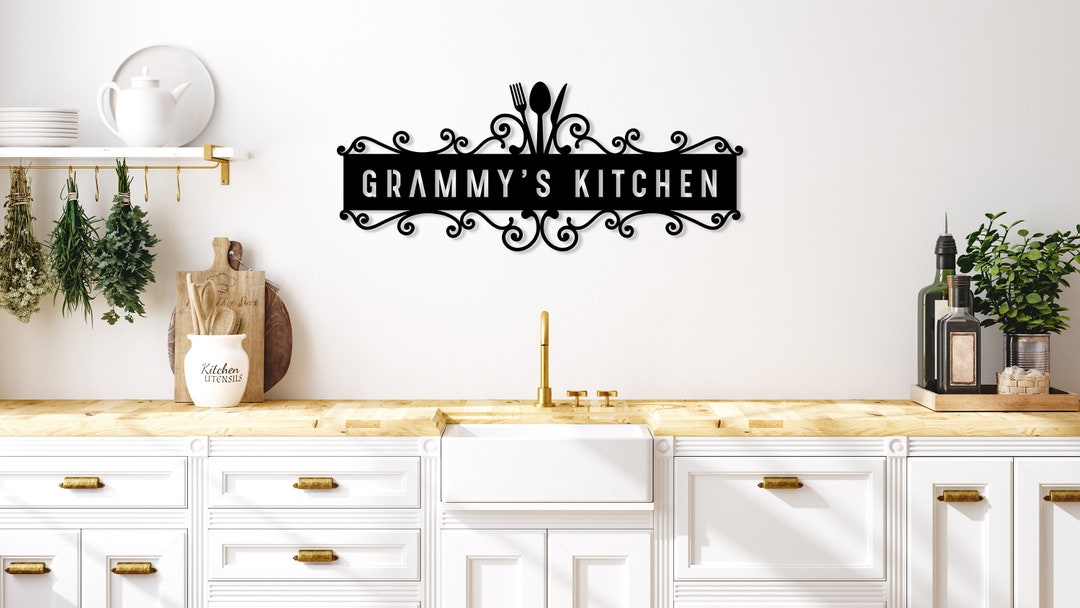 Custom Kitchen Metal Name Sign, Kitchen Wall Decor, Personalized ...