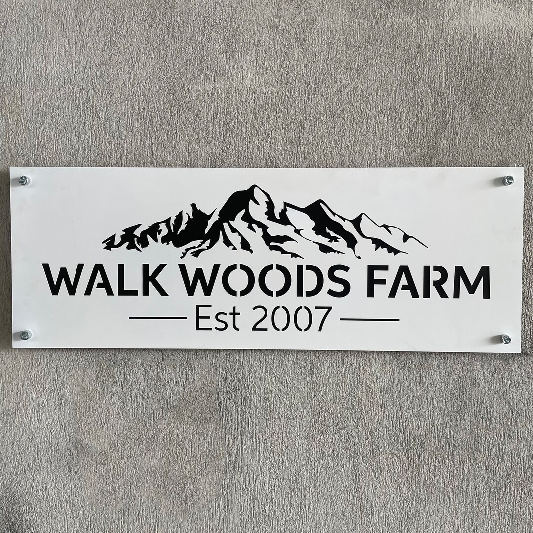 Custom Mountain Metal Farm Sign, Rustic Decor, Colored Barn Name Sign ...