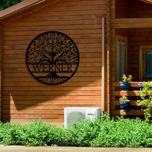 Custom Family Tree of Life Name Sign, Metal Last Name Sign, Home Sign ...