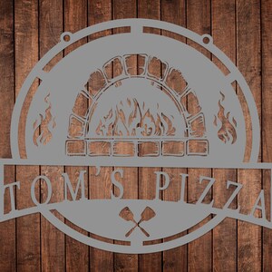 Custom Metal Pizza Oven Wall Sign, Kitchen Decor, Personalized Oven ...