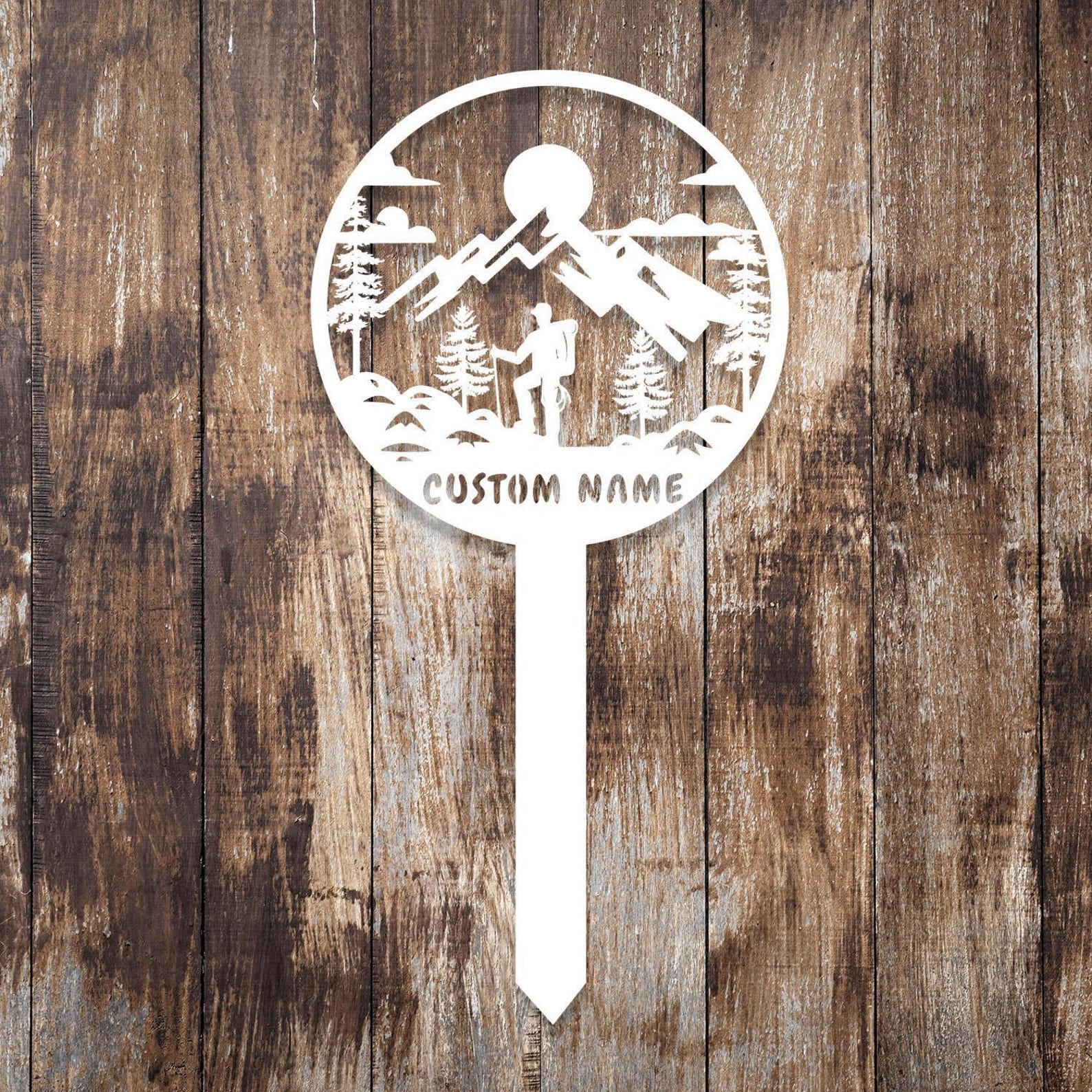 Custom Trekking Metal Stake, Personalized Hiking Sign, Climbing Man ...