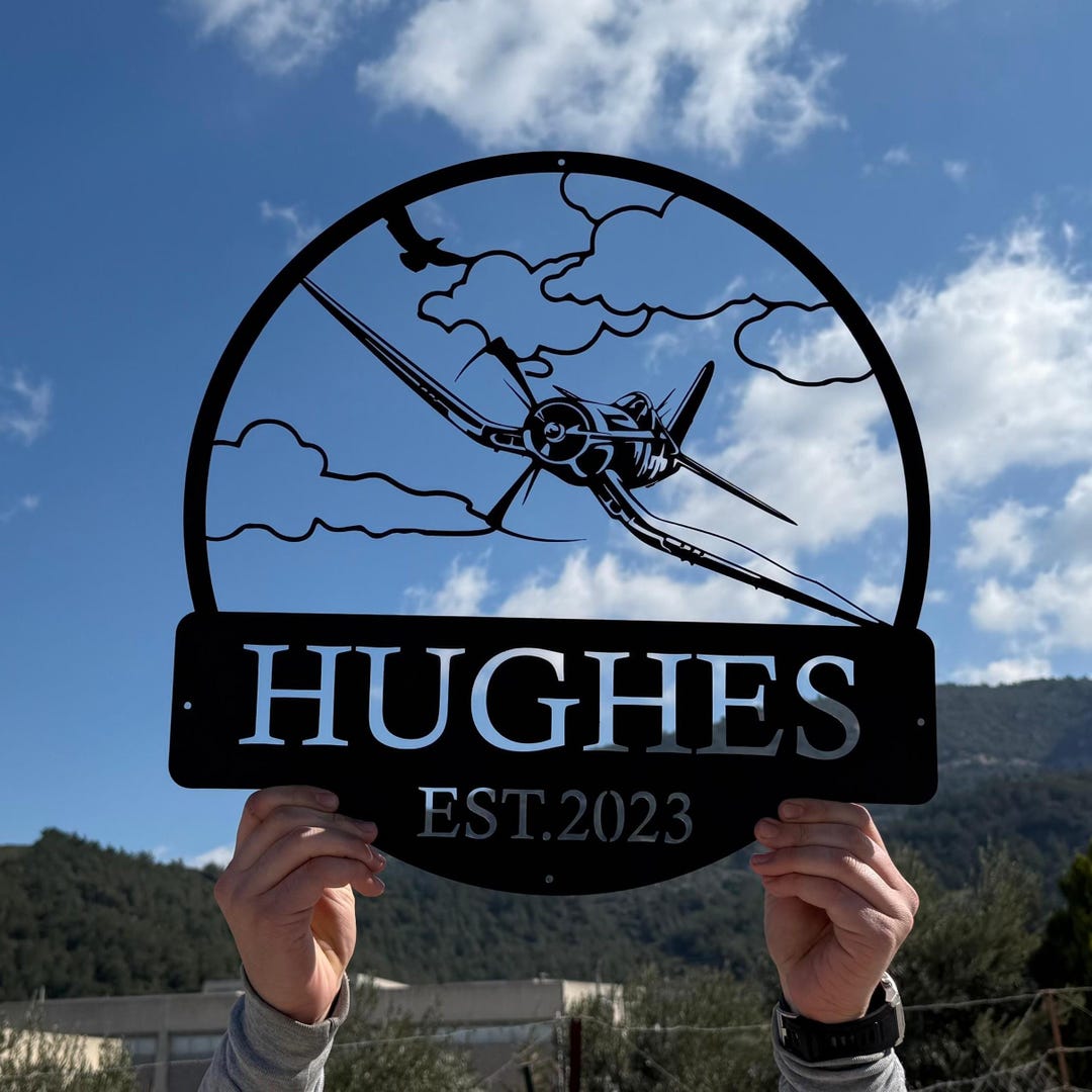 Personalized Aviation Metal Sign, Custom Airplane Wall Decor, Pilot ...