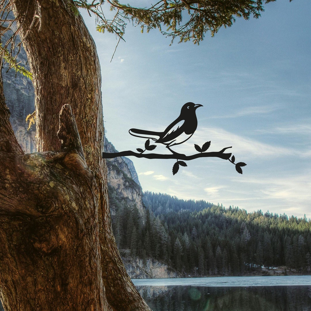 Bird Metal Tree Stake, Garden Yard Art, Outdoor Birds on Tree Decor ...