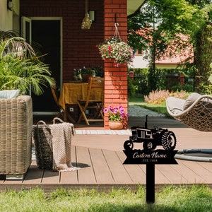 Personalized Tractor Memorial Sign With Stakes, Custom Farming Fields ...