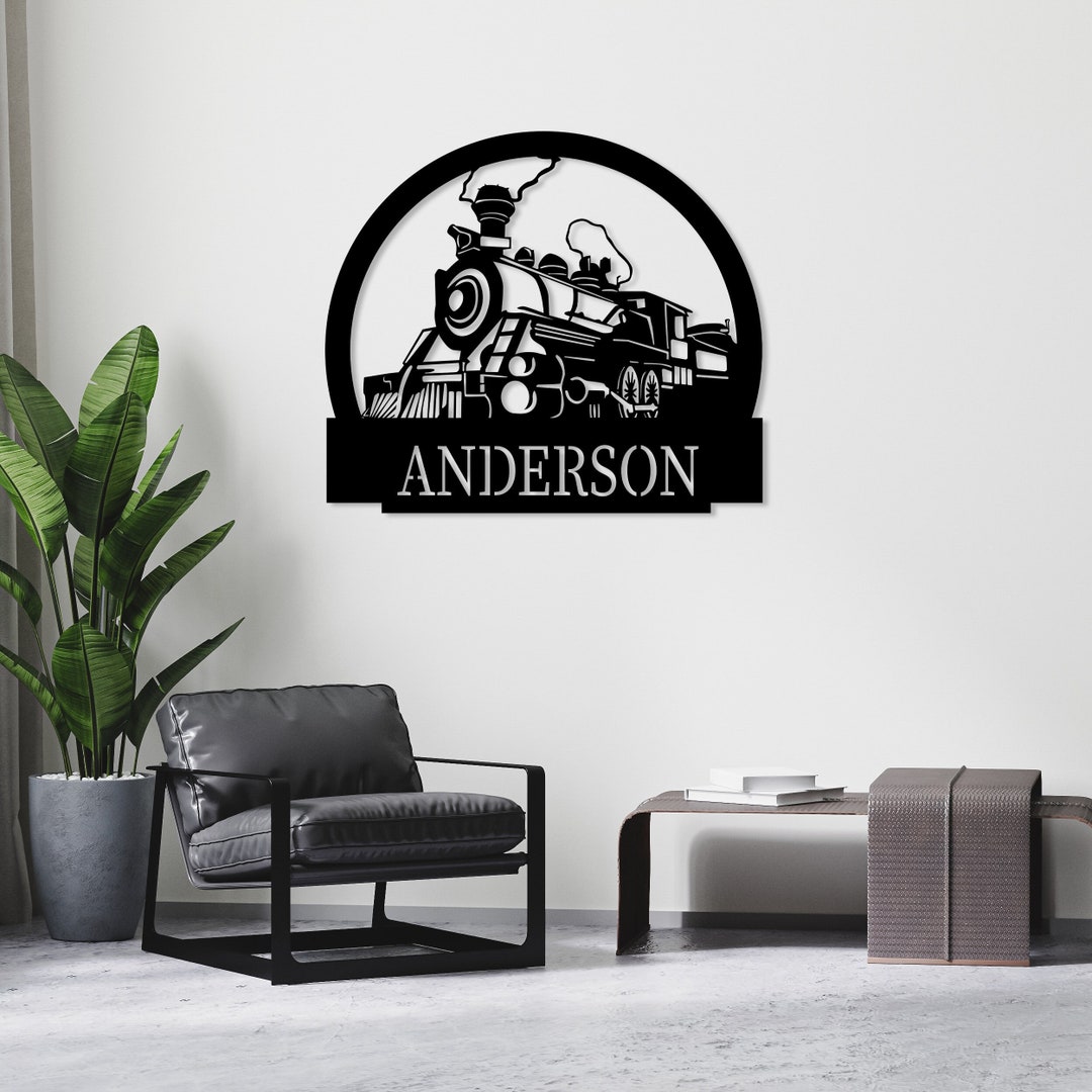Custom Train Metal Sign, Personalized Railway Sign, Custom Name Sign ...