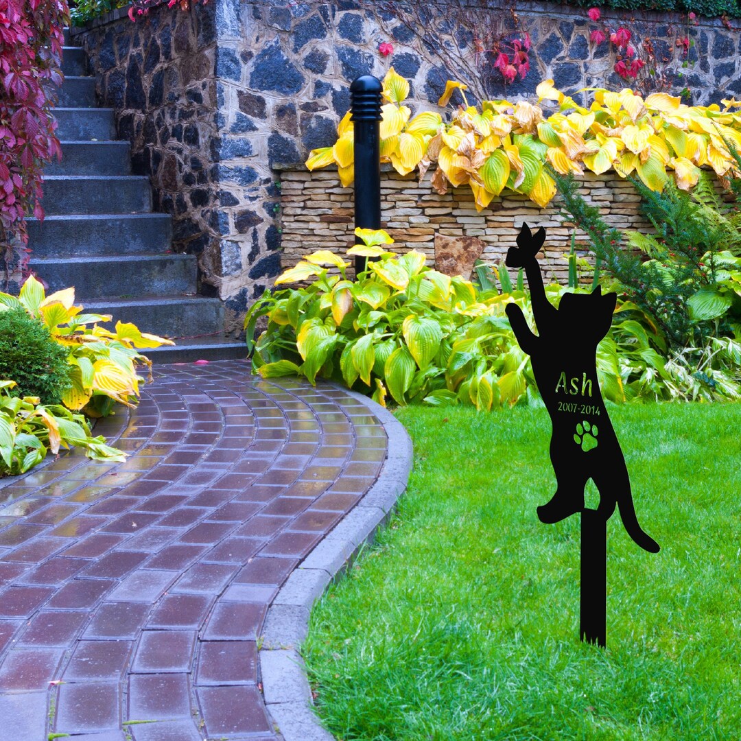 Custom Cat Garden Metal Stake, Cat Memorial Metal Sign,outdoor Cat ...