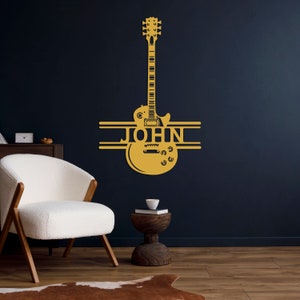 Custom Guitar Metal Sign, Personalized Guitarist Name Sign, Music ...